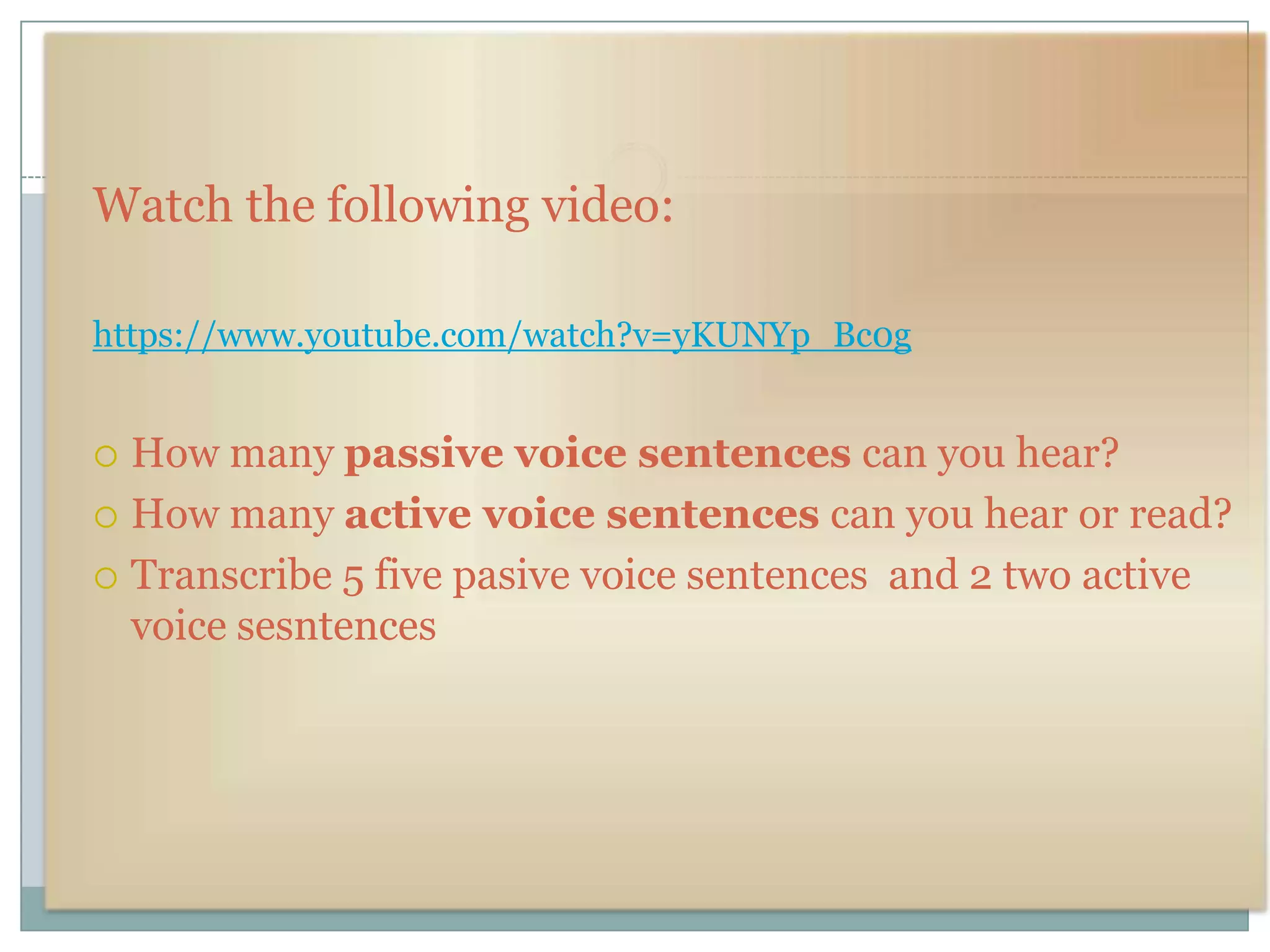 Passive voice revision. Quick revision + activities | PPTX