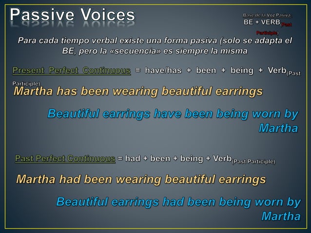 Passive voices - Voces Pasivas | PPTX