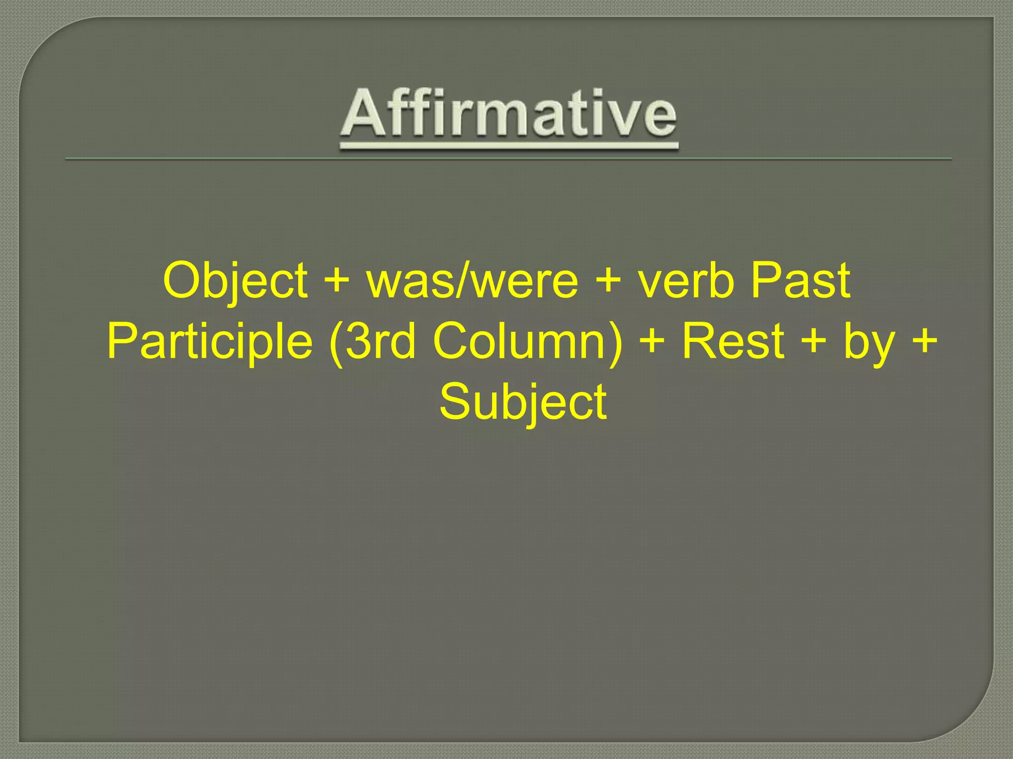 Passive voice simple past | PPTX