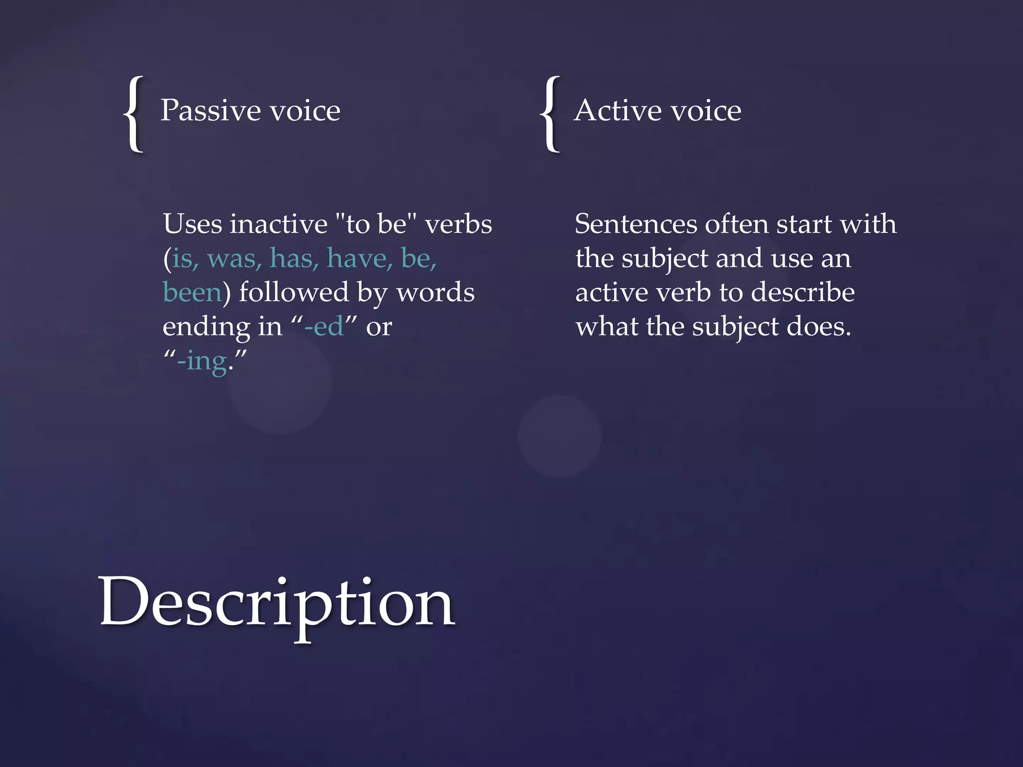 Passive vs. active voice/verbs, writing tips | PPTX | Business ...