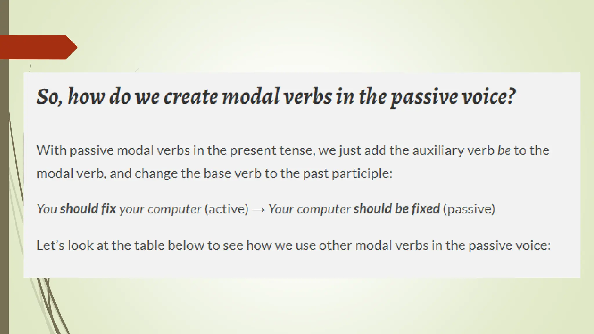 Passive with modals for class presentations | PPT