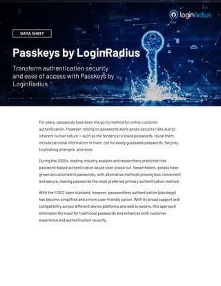 Passkeys Login Authentication by LoginRadius | PDF