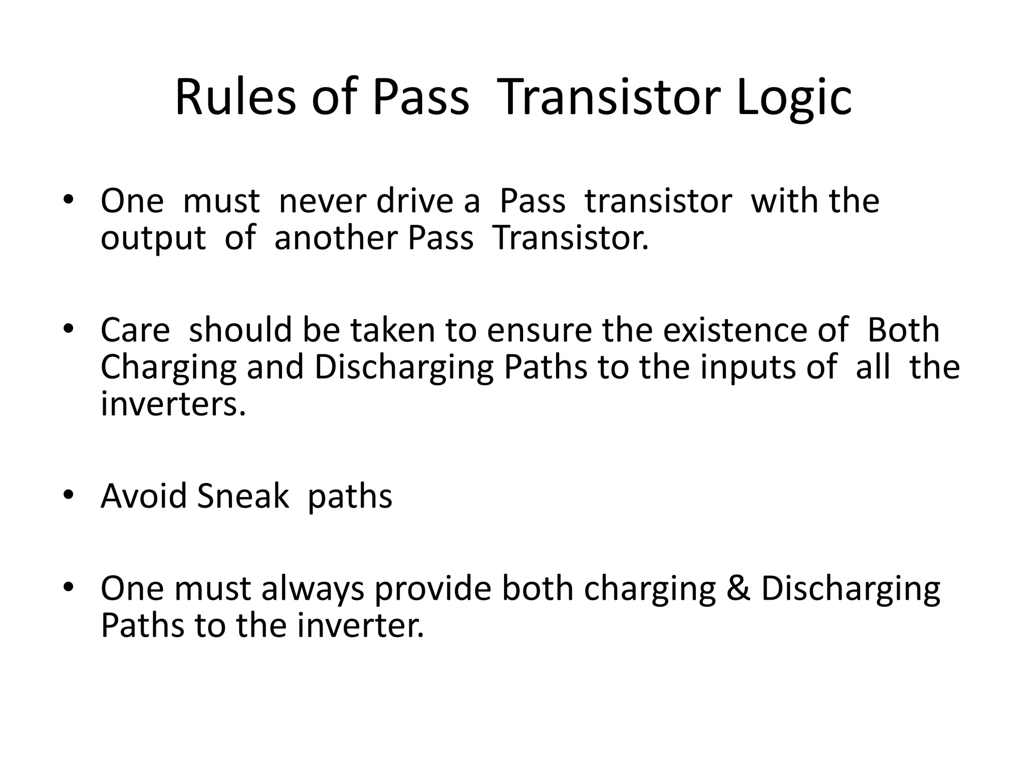 Pass transistors operation and demonstration | PPTX