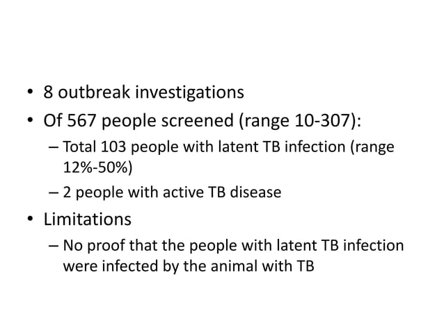 Zoonotic transmission of tuberculosis – the importance of a One Health ...