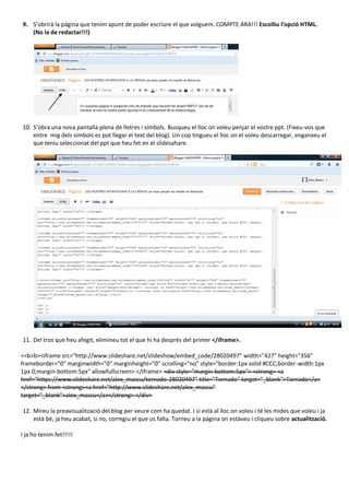 Passos a seguir per penjar un ppt al blog | PDF