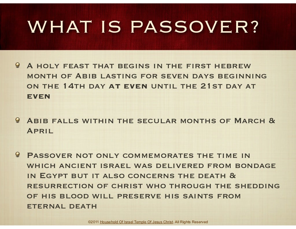 The Feast Of Passover