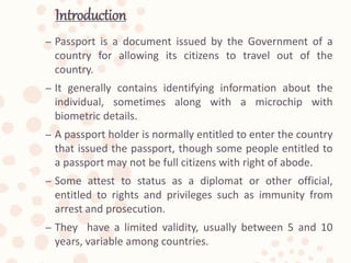 Comparative study of security features of passports of different ...