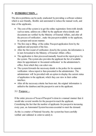 Passport Automation System | DOCX