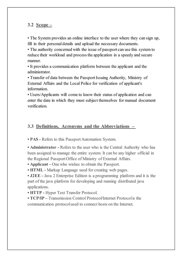 Passport Automation System | DOCX