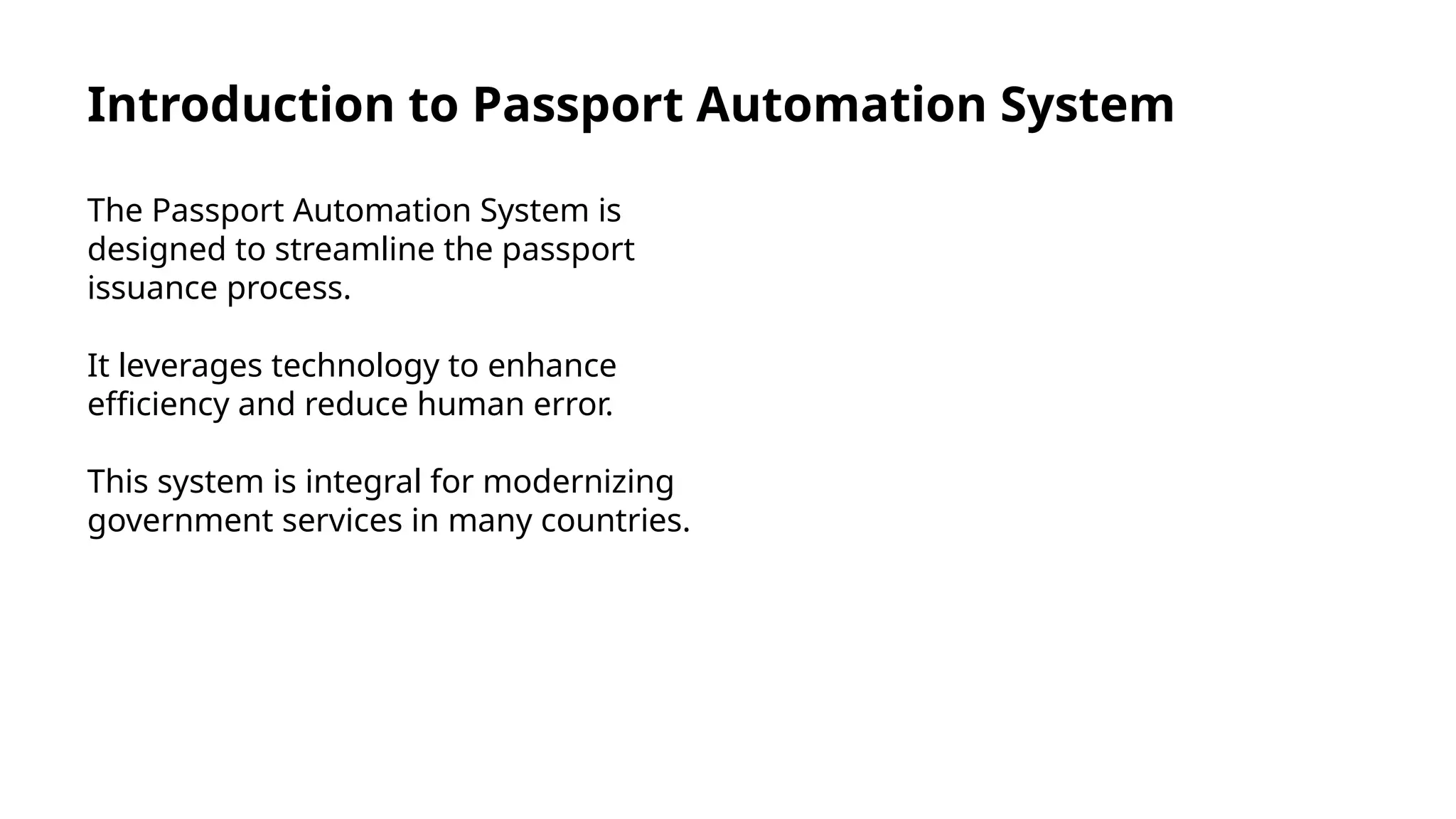 Passport Automation System Pptx In Database Management System Ppt