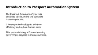 Passport Automation System.pptx in database management system | PPT