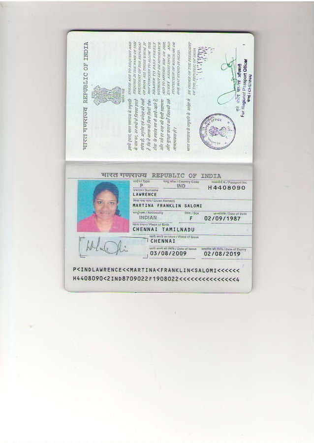 Passport Of Ms. Martina | PDF