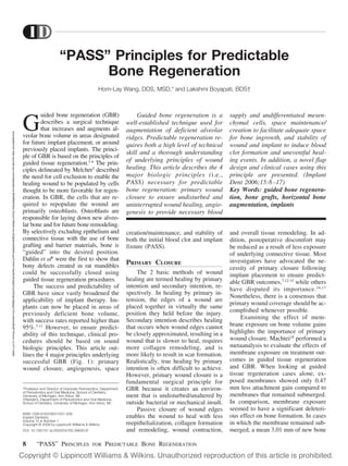 “PASS” Principles for Predictable Bone Regeneration | PDF