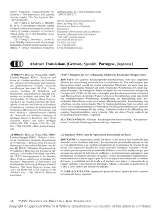 “PASS” Principles for Predictable Bone Regeneration | PDF