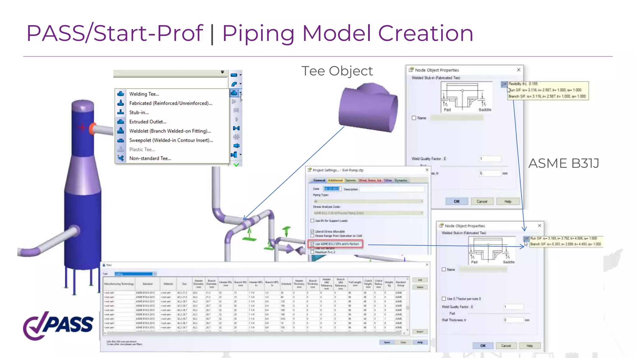 PASS/START-PROF capabilities for pipe stress analysis of power and ...