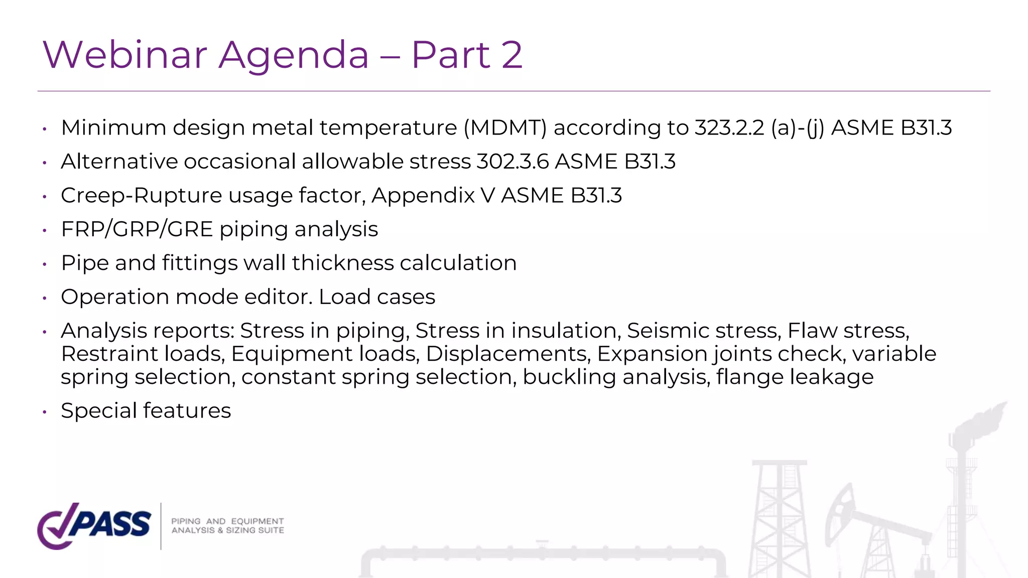 PASS/START-PROF capabilities for pipe stress analysis of power and process piping systems | PDF