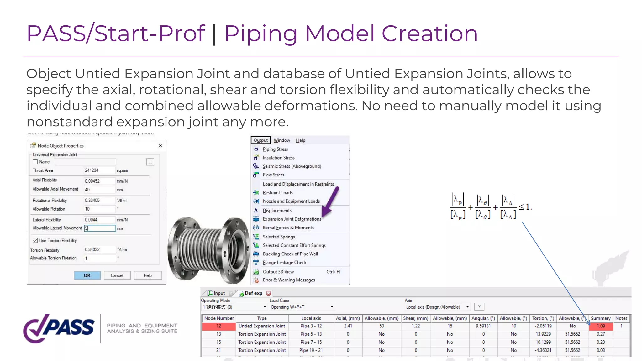 PASS/START-PROF capabilities for pipe stress analysis of power and ...