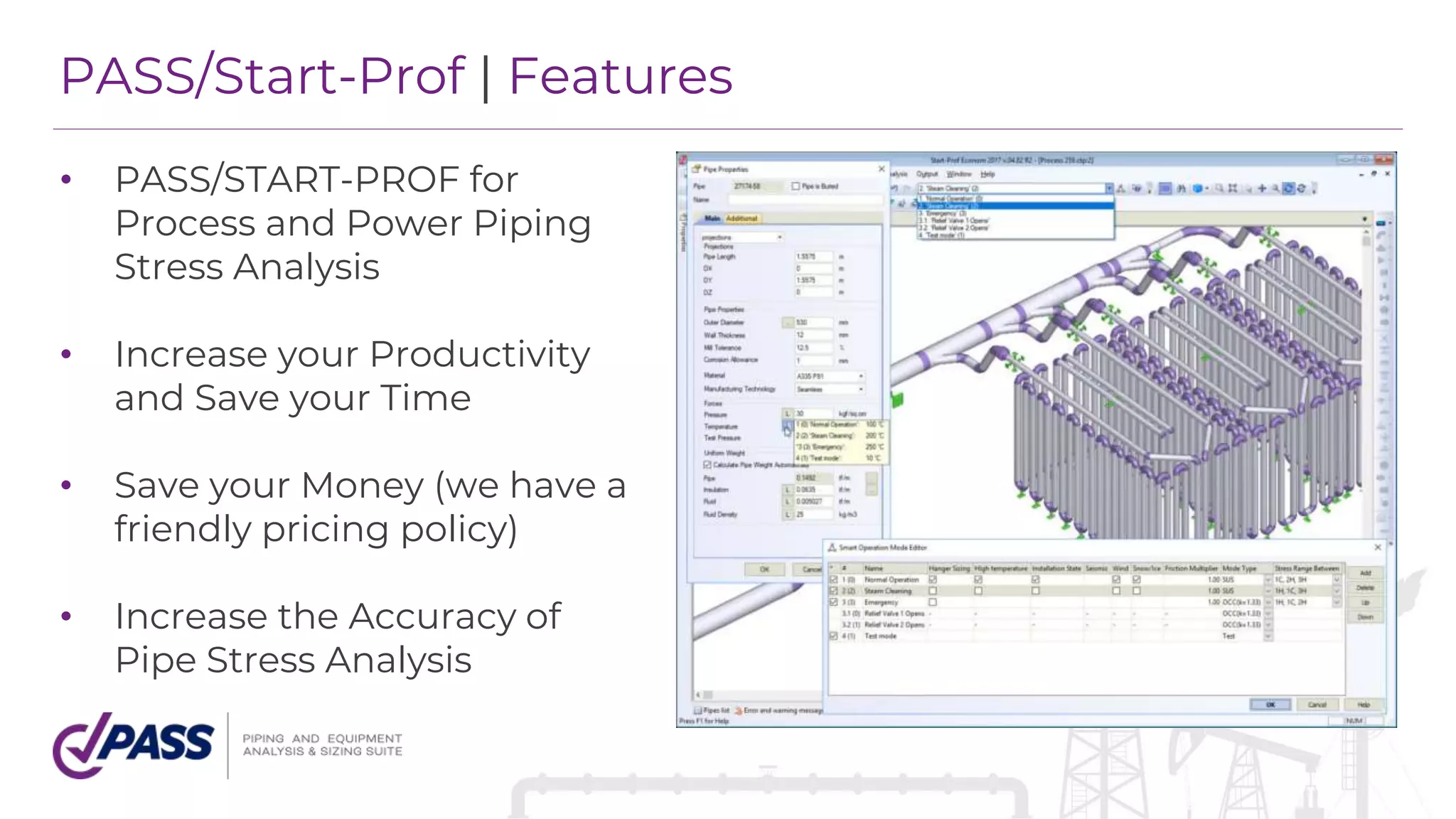 PASS/START-PROF capabilities for pipe stress analysis of power and ...