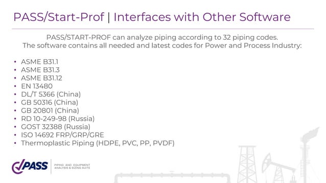 PASS/START-PROF capabilities for pipe stress analysis of power and ...