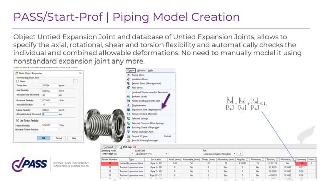 PASS/START-PROF capabilities for pipe stress analysis of power and ...
