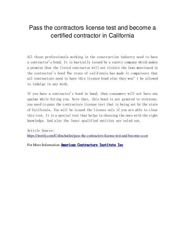Pass The Contractors License Test And Become A Certified Contractor In California