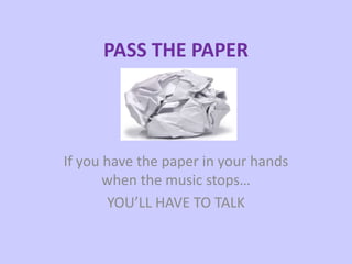 Pass the paper | PPTX