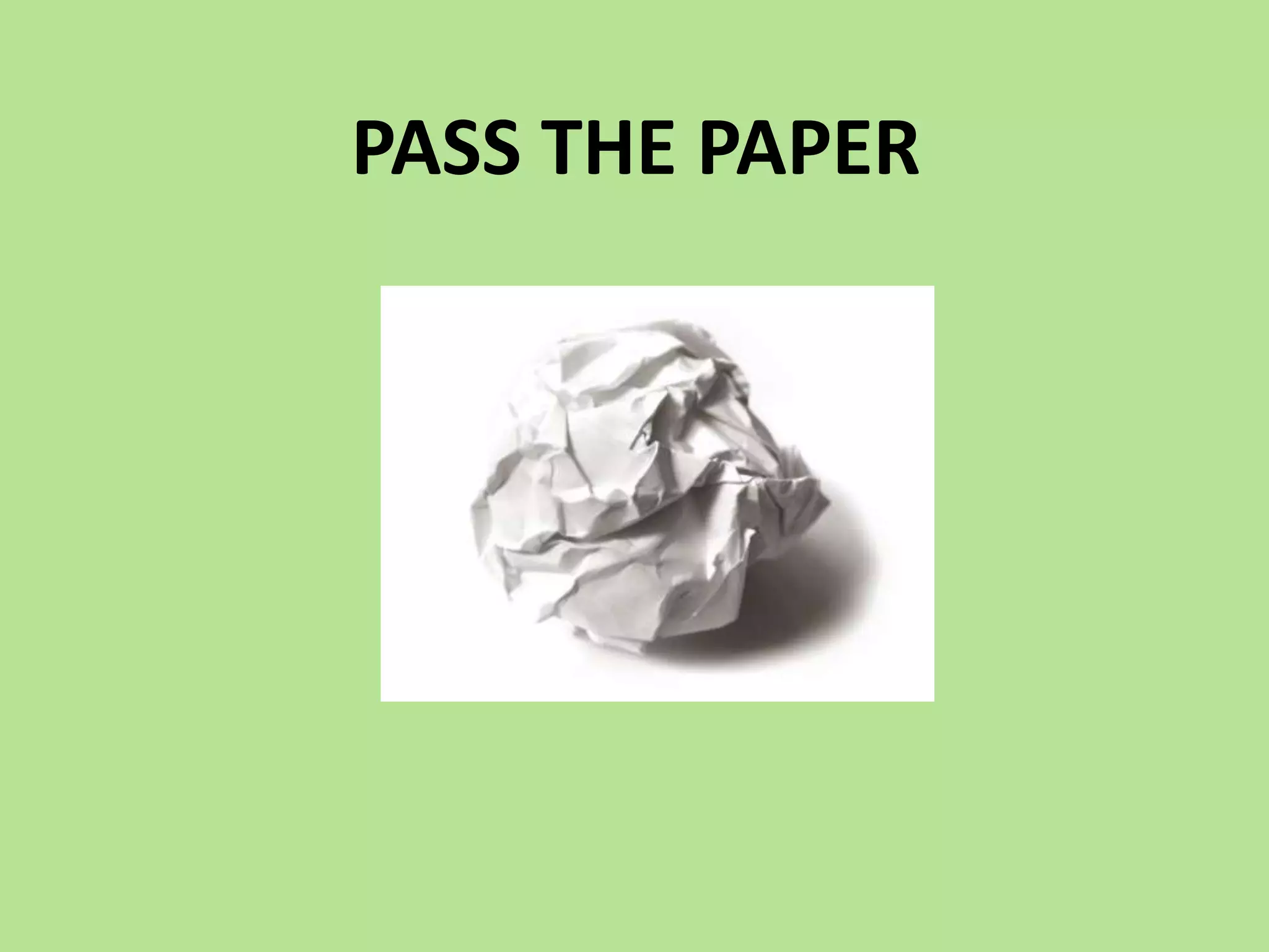 Pass the paper game Past Tenses | PPTX