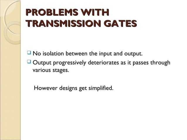 Pass Transistor Logic Ppt 