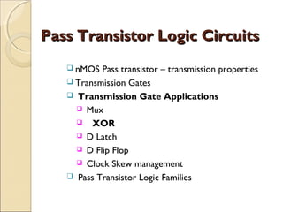 Pass transistor logic | PPT