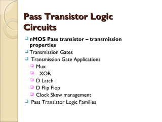 Pass transistor logic | PPT