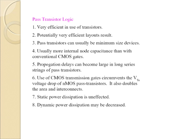 Pass transistor logic | PPT | Programming Languages | Computing