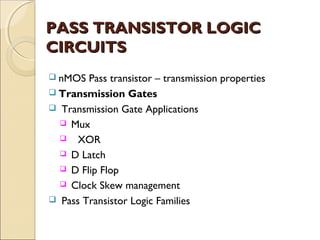 Pass transistor logic | PPT