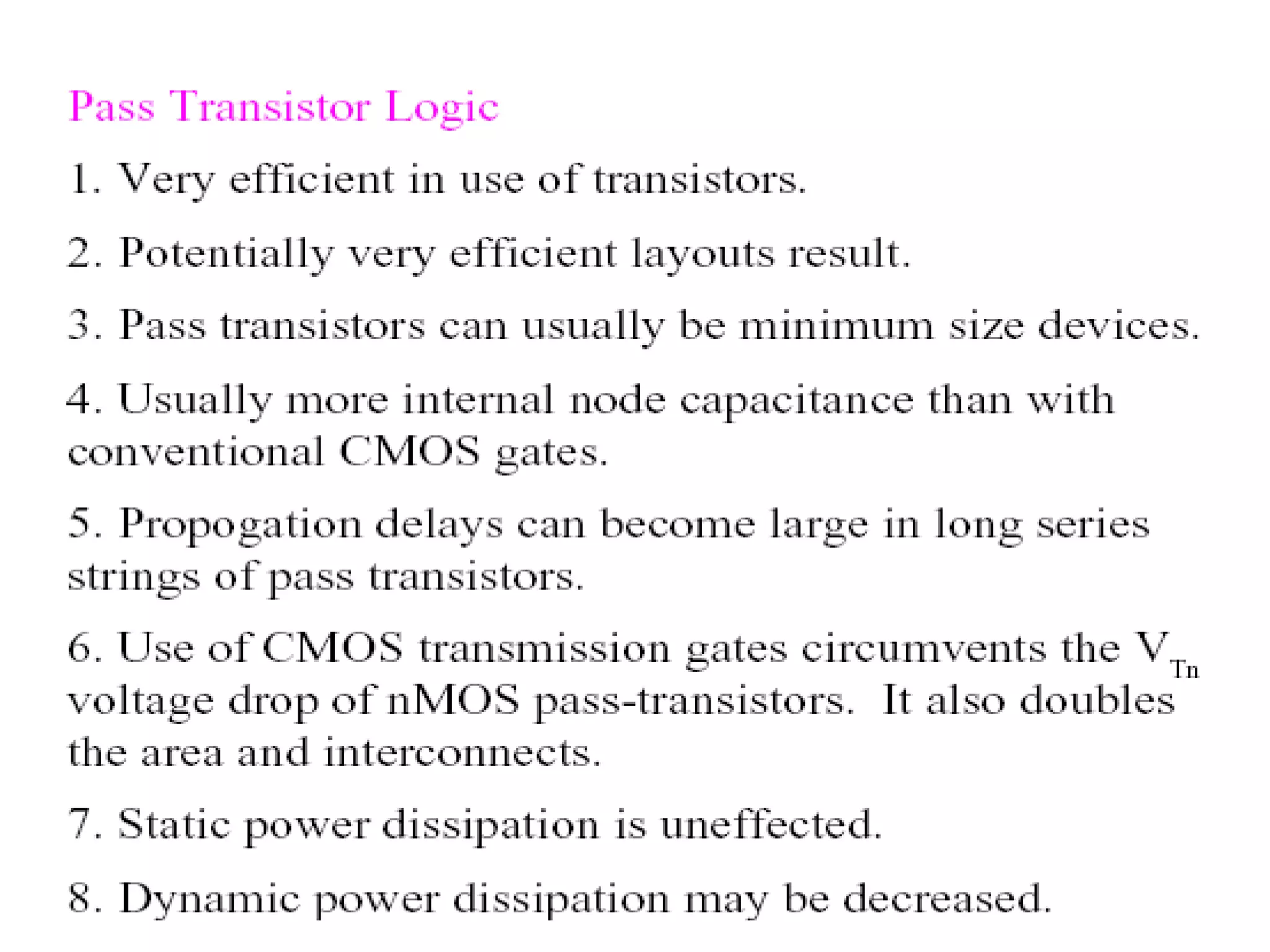 Pass Transistor Logic Ppt