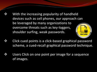 Three Level Security System Using Image Based Aunthentication | PPTX