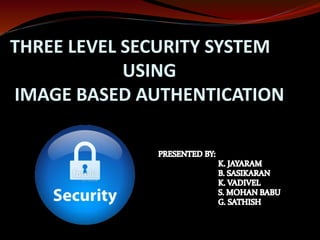 Three Level Security System Using Image Based Aunthentication | PPT
