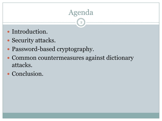 Password based cryptography | PPTX | Information and Network Security | Computing
