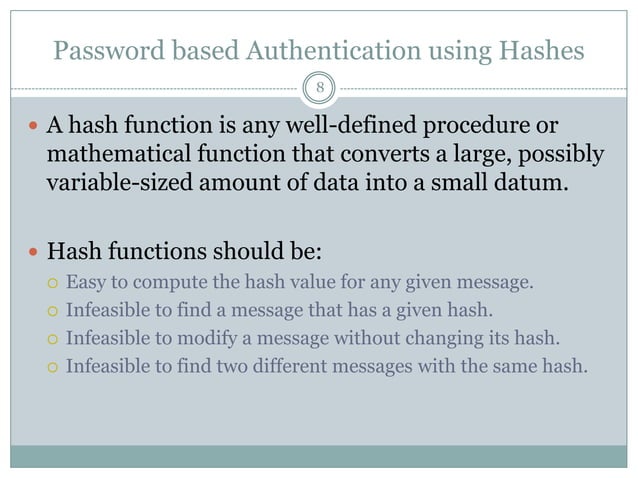 Password based cryptography | PPTX | Information and Network Security | Computing