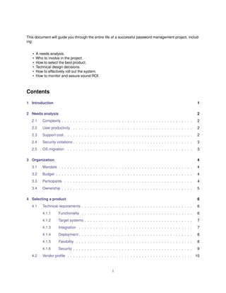 Password Management Project Roadmap | PDF | IT and Internet Support ...