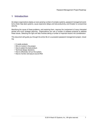 Password Management Project Roadmap | PDF | IT and Internet Support ...