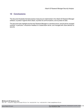 Hitachi ID Password Manager Security Analysis | PDF