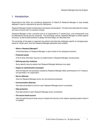 Hitachi ID Password Manager Security Analysis | PDF