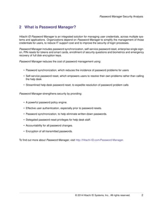 Hitachi ID Password Manager Security Analysis | PDF