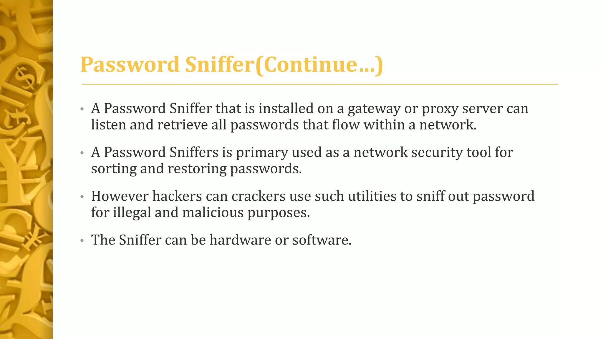 Password sniffing | PPTX