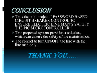 Password based circuit breaker control to ensure electric | PPT