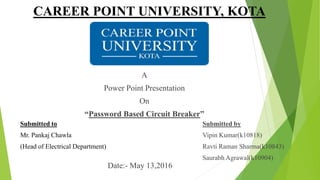 Password based circuit breaker using dc motor | PDF