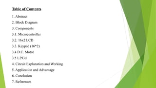Password based circuit breaker using dc motor | PDF