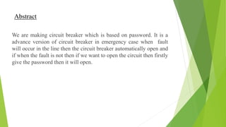 Password based circuit breaker using dc motor | PDF