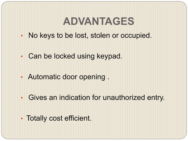 Password based door locking system | PPTX