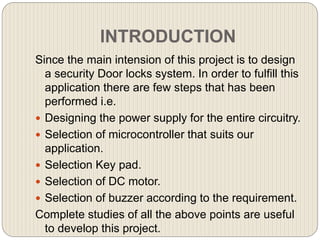 Password based door locking system | PPTX