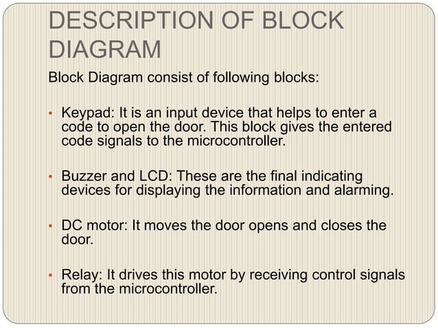 Password based door locking system | PPTX